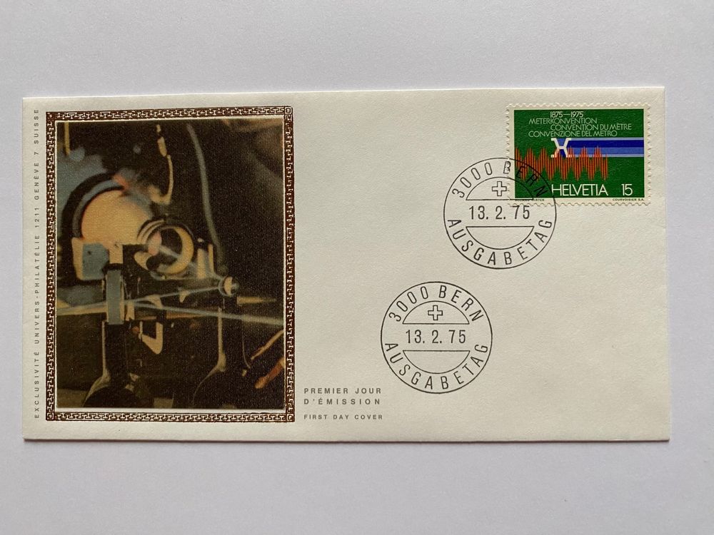 FDC Meterkonvention 1975 ET (Seidenbild?) (Neu (gemäss Beschreibung)) in Kirchenthurnen für CHF ...