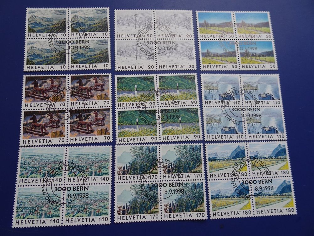 1998 DAUERMARKEN; BILDER DER SCHWEIZ; SATZ; AUSGABETAG (Gebraucht) in Eschenbach SG für CHF 3.5 ...