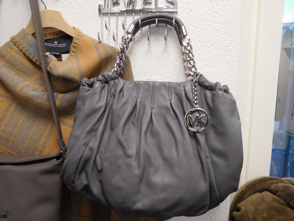 Wunderschöne Echt Leder Tasche MICHAEL KORS grau NEU (Neu (gemäss ...