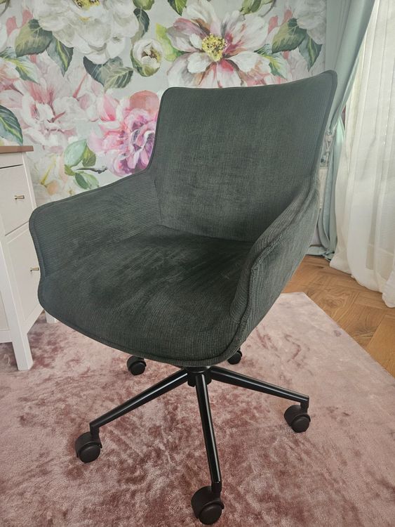 Schöner Drehsessel Bürostuhl Schreibtischstuhl dunkelgrün (Gebraucht ...