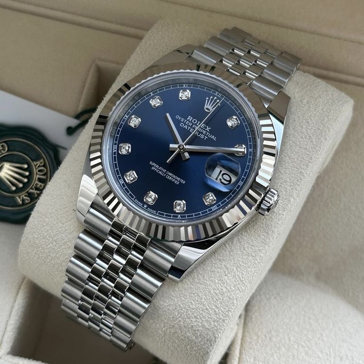 Rolex Datejust 41 Blau mit Diamanten NEU 12/2024 | Kaufen auf Ricardo