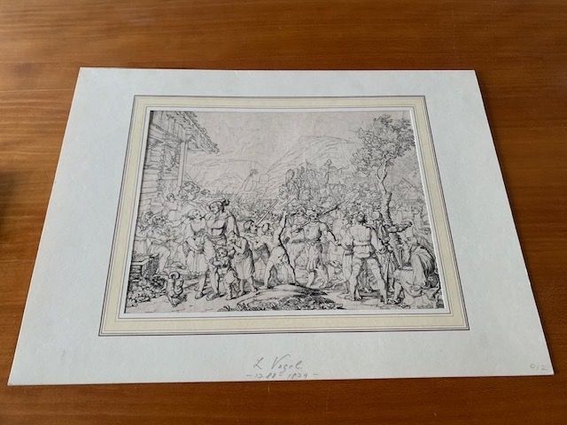 LUDWIG VOGEL Zürich, Radierung Schlacht Morgarten (Gebraucht) in Zürich ...