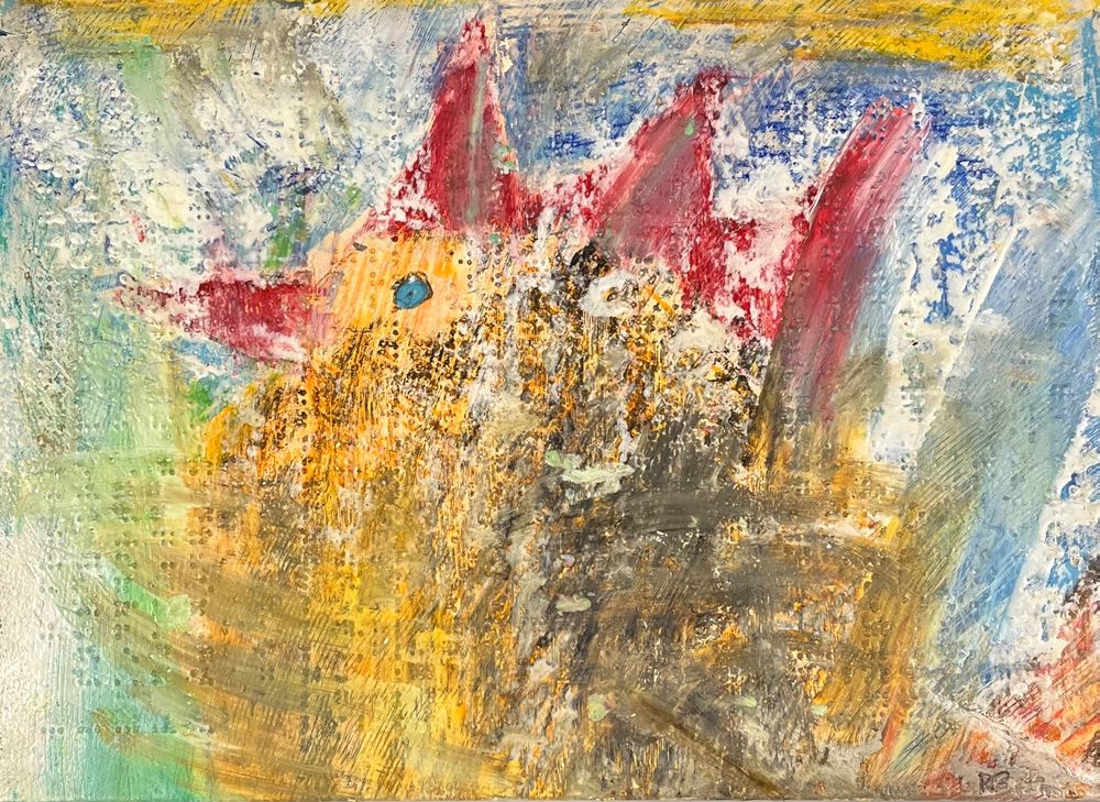 Abstrakte Mischtechnik Monogrammiert | Kaufen auf Ricardo