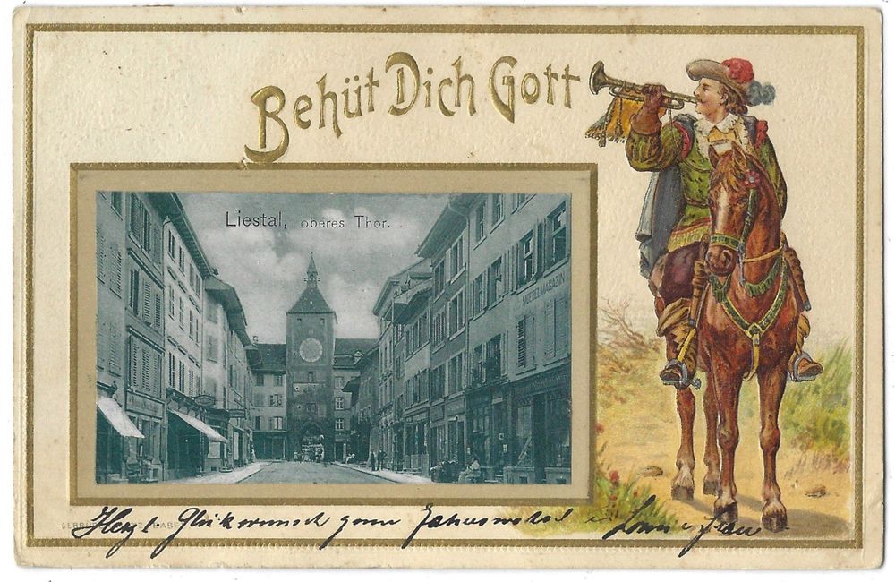 Liestal, oberes Thor mit Trompeter auf Pferd (Gebraucht) in Bütschwil ...