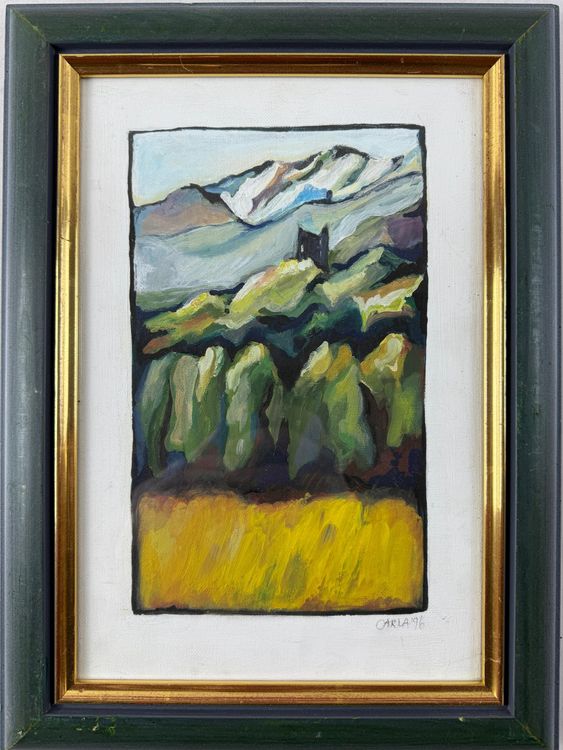Schönes Ölgemälde Carla Landschaft Berge signiert | Kaufen auf Ricardo
