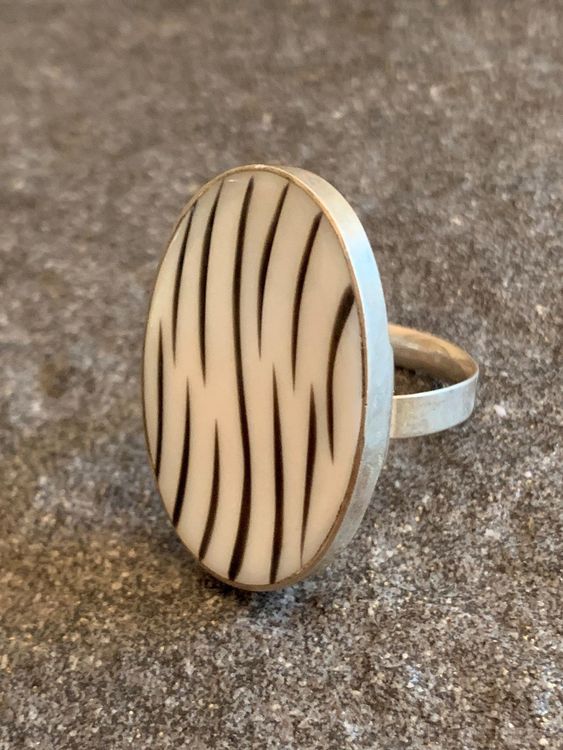 Mega Perlmutt Ring Zebra Design - 800 Silber (Gebraucht) in Zürich für ...