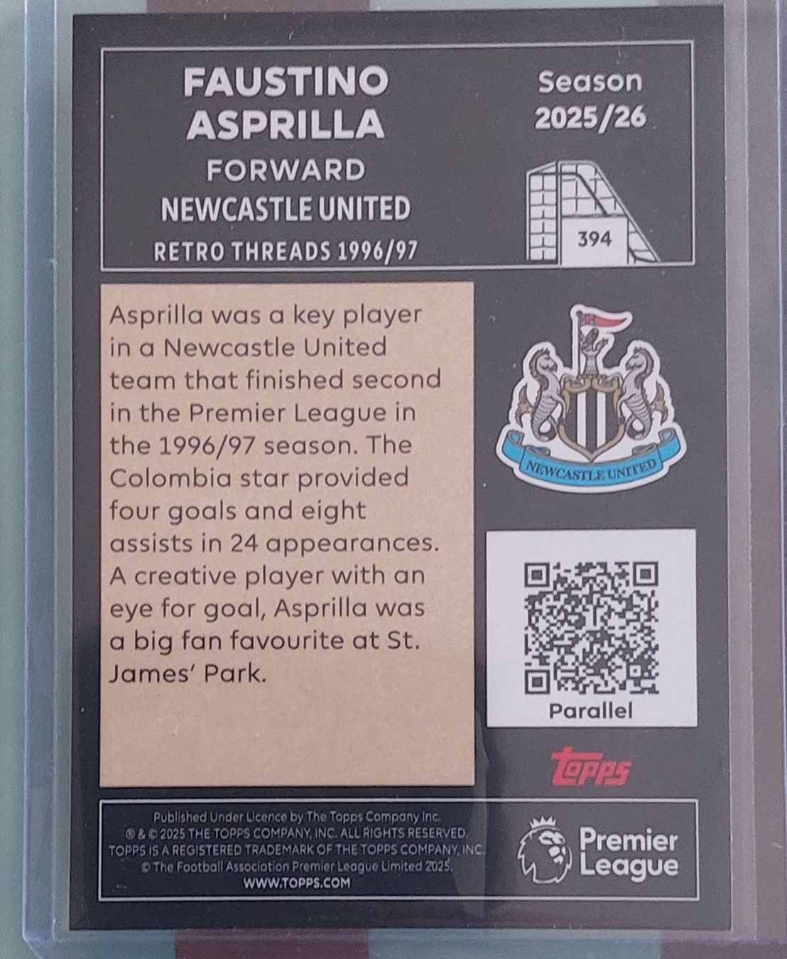 Topps Karten 2026 Nummeriert Asprilla Newcastle United (Neu (gemäss ...