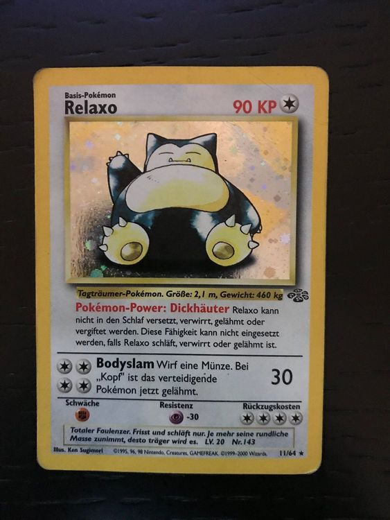 Pokemon Jungle Holo Relaxo 11/64 (Gebraucht) in Gutenswil für CHF 24 ...