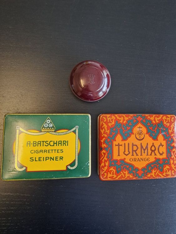 Zigaretten Blechchdosen alt Bakelit Dose mit Schraubdeckel | Kaufen auf ...