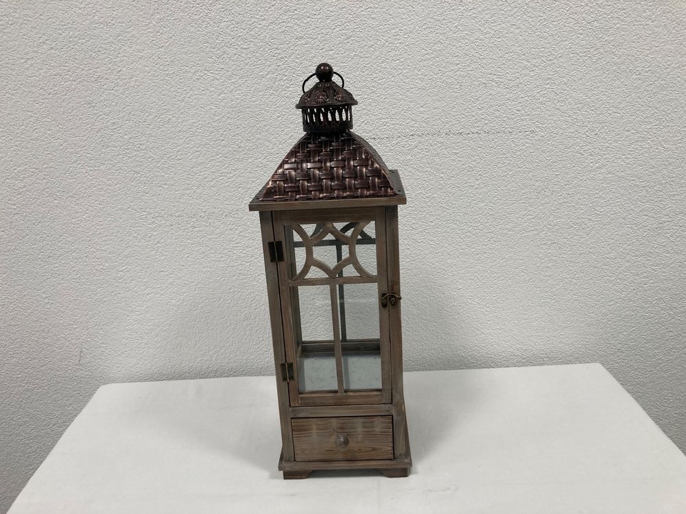 Laterne aus Holz mit Metalldach, ca. 71x24x24 cm, 22AW0167 M | Kaufen ...