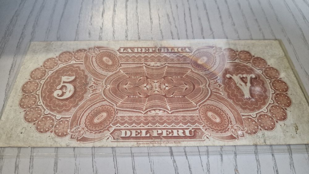 Alte 5 Soles Note aus Peru, 1879 - Seltenes Sammlerstück (Gebraucht) in ...