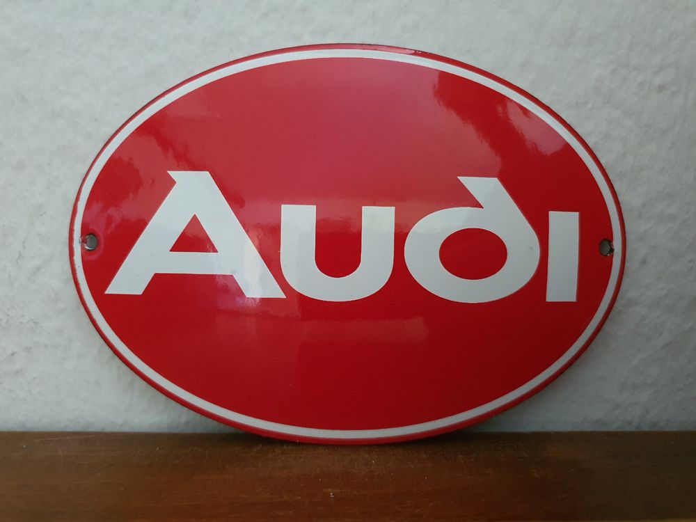 Emailschild Audi Automobil Logo Emaille Schild Reklame Retro (Neu ...