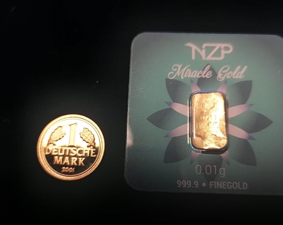 1 Deutsche Mark Gold 2001, NP v. 2011, +1 Goldbarren dazu. (Neu (gemäss ...