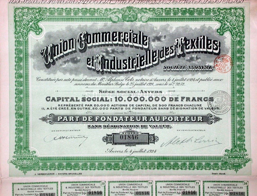 Union Commerciale et Industrielle des Textiles SA - 1924 (Gebraucht) in ...
