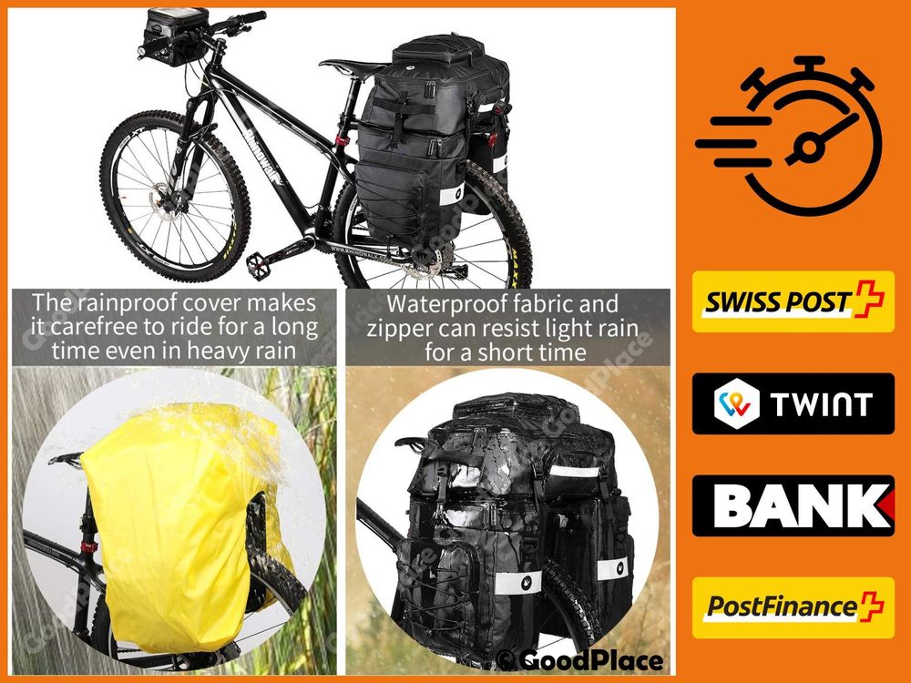 Fahrradtasche 75L - 3 in 1 mit wasserdichter Abdeckung | Kaufen auf Ricardo
