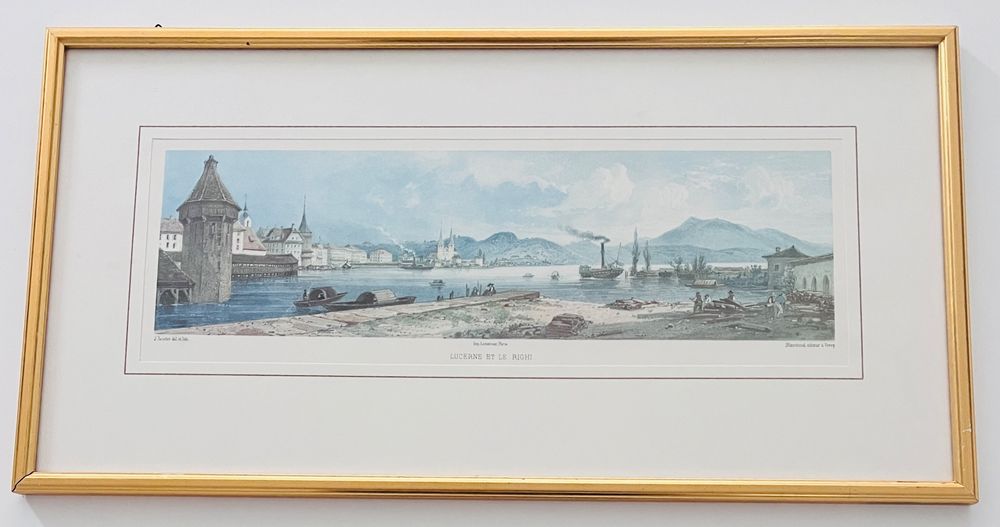 Louis-Julien Jacottet (1806-1880) kolorierte Stich Luzern | Kaufen auf ...