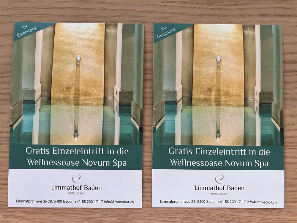 2 x Eintritt Limmathof Baden Wellness Novum Spa Gutschein (Neu und ...