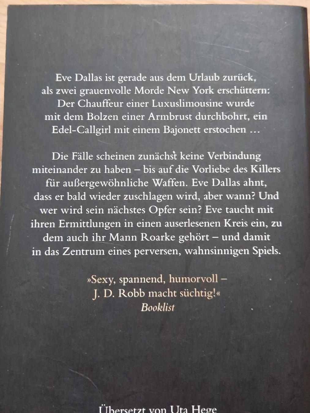 J.D. Robb Nora Roberts Mörderische Hingabe Eve Dallas 31 (Gebraucht) in ...