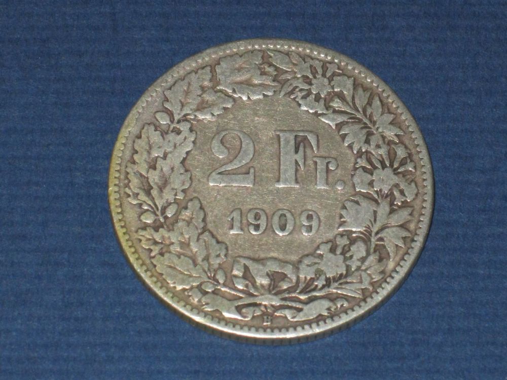 Schweizer Münzen 2 Franken 1909 silber stark gebraucht | Kaufen auf Ricardo