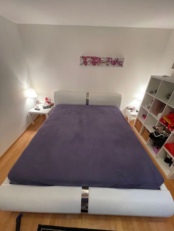 Bett 180 X 200 Leder weiß (Gebraucht) in St. Gallen für CHF 80 – mit ...