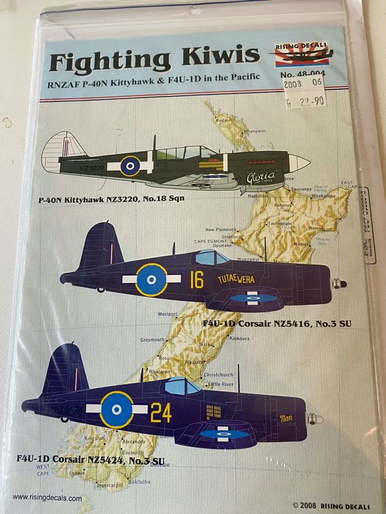1/48 FIGHTING KIWIS DECALS P-40N/F4U-1D RISING (Gebraucht) in MÜHLEDORF ...