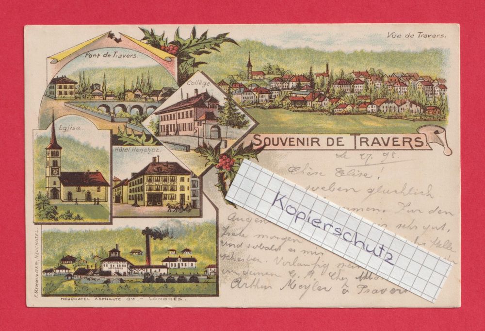 Travers (NE) 6-Bild Farb-Litho Gem. Val-de-Travers (Gebraucht) in ...