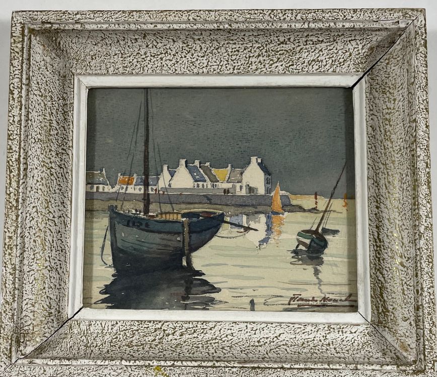 Meer Ufer Szene mit Booten Aquarell unleserlich Signiert (Gebraucht) in Root für CHF 270 – mit ...