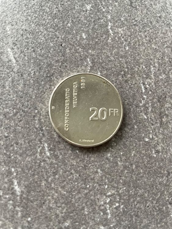 20 Franken Silbermünze 1991 (Gebraucht) in Untervaz für CHF 20 – mit Lieferung auf Ricardo kaufen