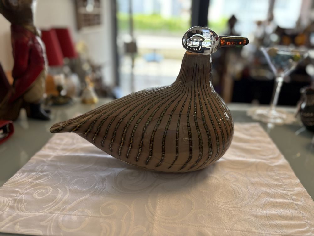 OIVA TOIKKA Glas Vogel, braun gestreift, Vintage, Top Zustan | Kaufen ...