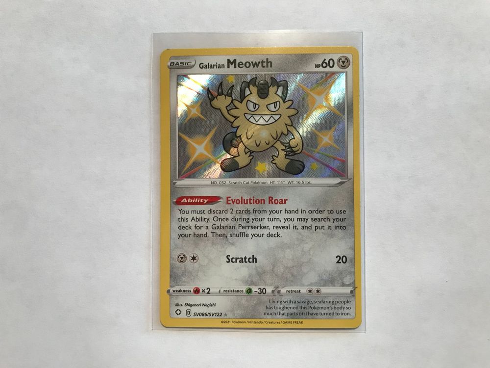 Galarian Meowth Shiny Shining Fates EN | Kaufen auf Ricardo
