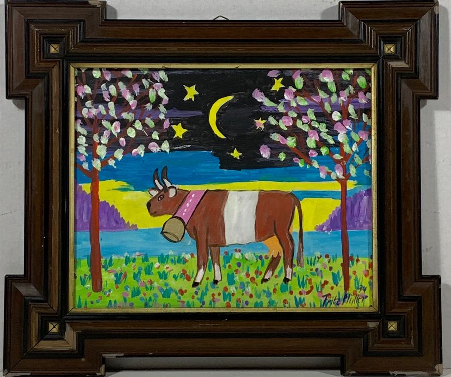 Fritz (li) Müller (1934-2001) Gemälde -Kuh mit Glocke (Gebraucht) in ...