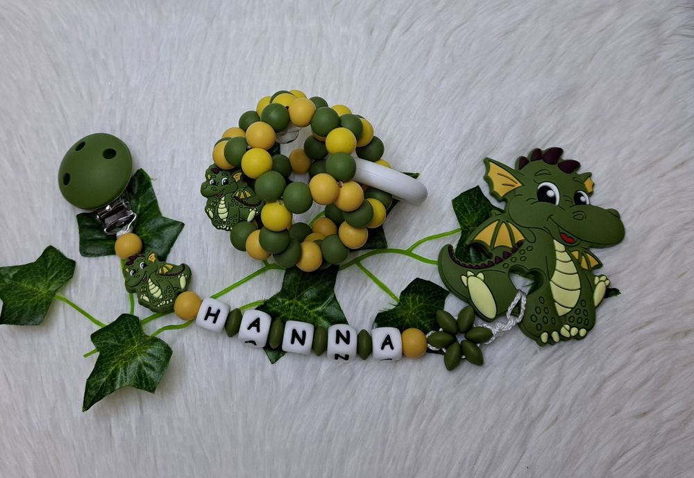 Set Nuggi-/Beissketteli + Kleiner Motorik-/Greifball Drache (Neu und ...