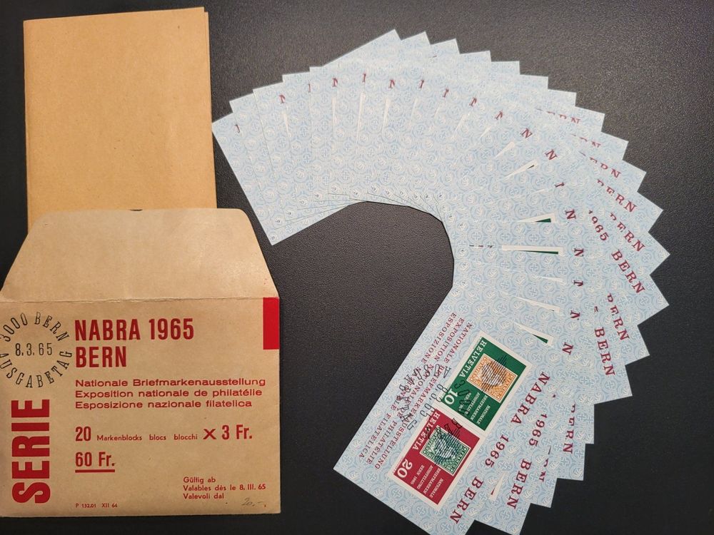 20 NABRA-Blöcke 1965, Originalcouvert, geöffnet, Nrn. 1-20 (Gebraucht ...