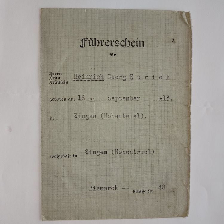 alter Führerschein ausgestellt 1938 in Deutschland | Kaufen auf Ricardo