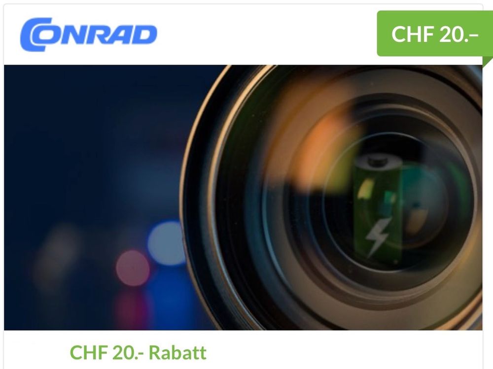 Conrad 20 CHF Gutschein (Neu und originalverpackt) in Zürich für CHF 3 ...