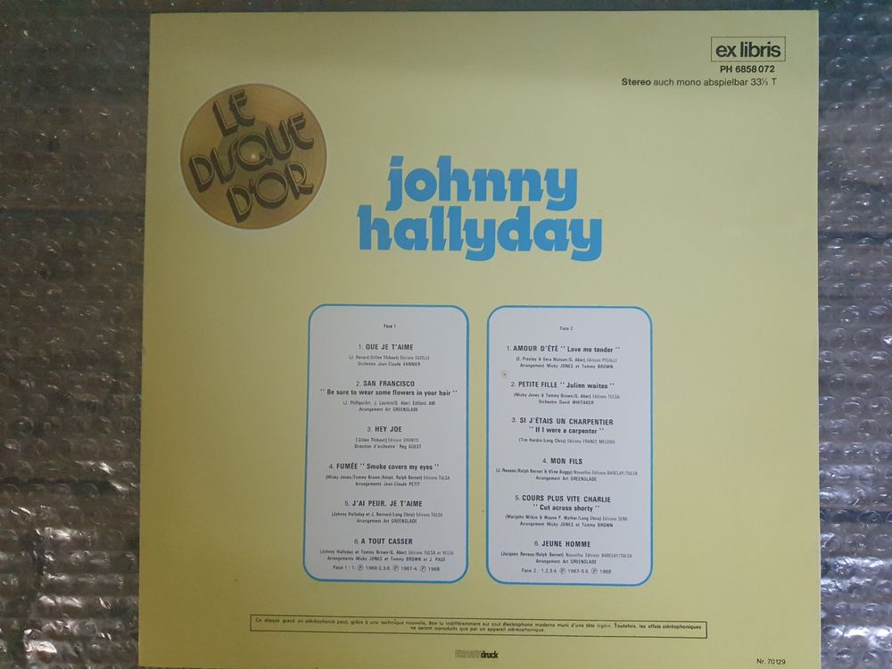 Johnny Hallyday LP – Le Disque D'or | Kaufen auf Ricardo