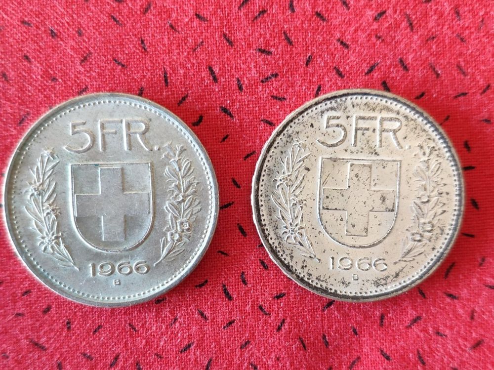2 Silbermünzen 5Fr. 1966 | Kaufen auf Ricardo