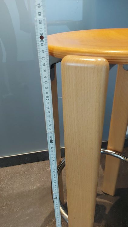 2er Set Barhocker Holz Metall Dietiker design Bruno Rey 1971 | Kaufen auf Ricardo