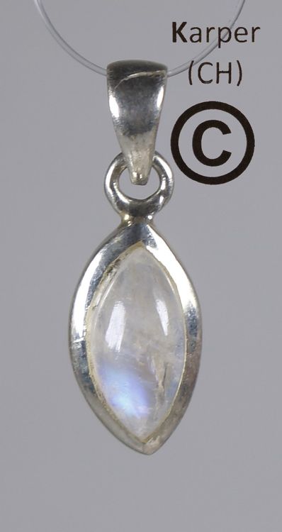 Mondstein Regenbogen / Pierre de lune arc en ciel, 925 Rho (Neu und originalverpackt) in ...