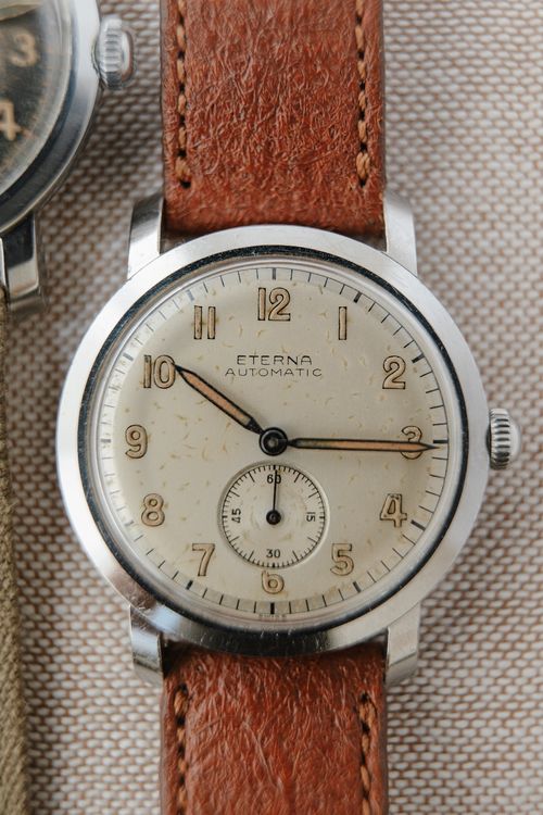 Vintage Eterna Bumper Field Watch w/ Radium white Dial 34mm | Acheter ...