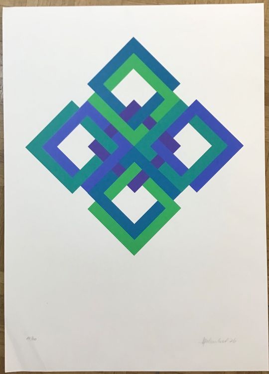 Moderne Farbige Lithographie Unleserlich Signiert | Kaufen auf Ricardo