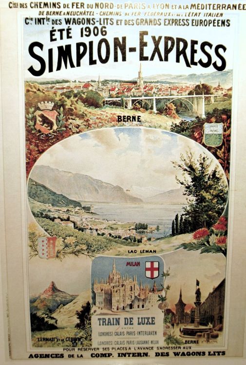 Postkarte vintageArt: SIMPLON - EXPRESS 1906 TRAIN DE LUXE (Neu (gemäss ...