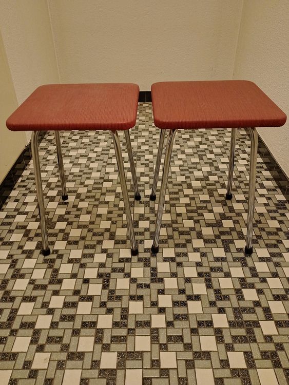 2 Retro Hocker rot 50er Jahre Vintage (Gebraucht) in Feusisberg für CHF ...