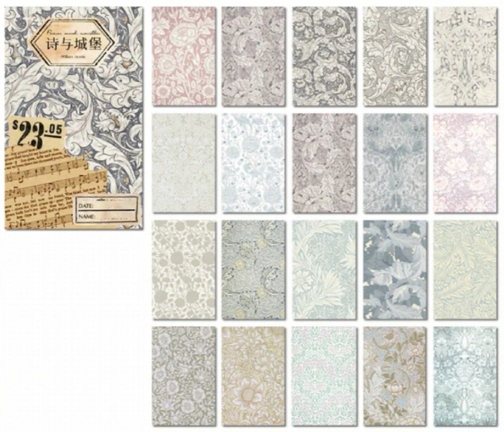 Design-Papier mit Struktur Nr.833, 20 Designs/60 Blätter (Neu und ...