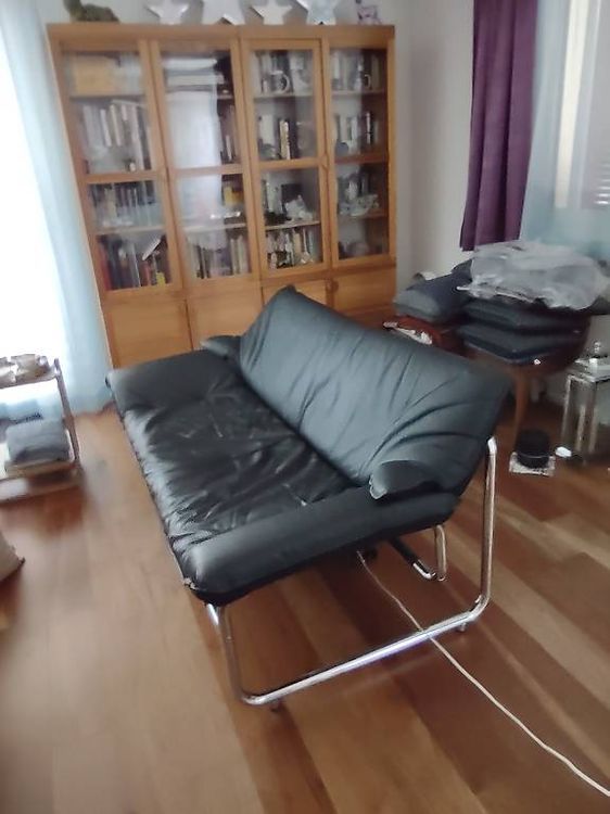 Schwarzes Ledersofa Bauhausstil | Kaufen auf Ricardo