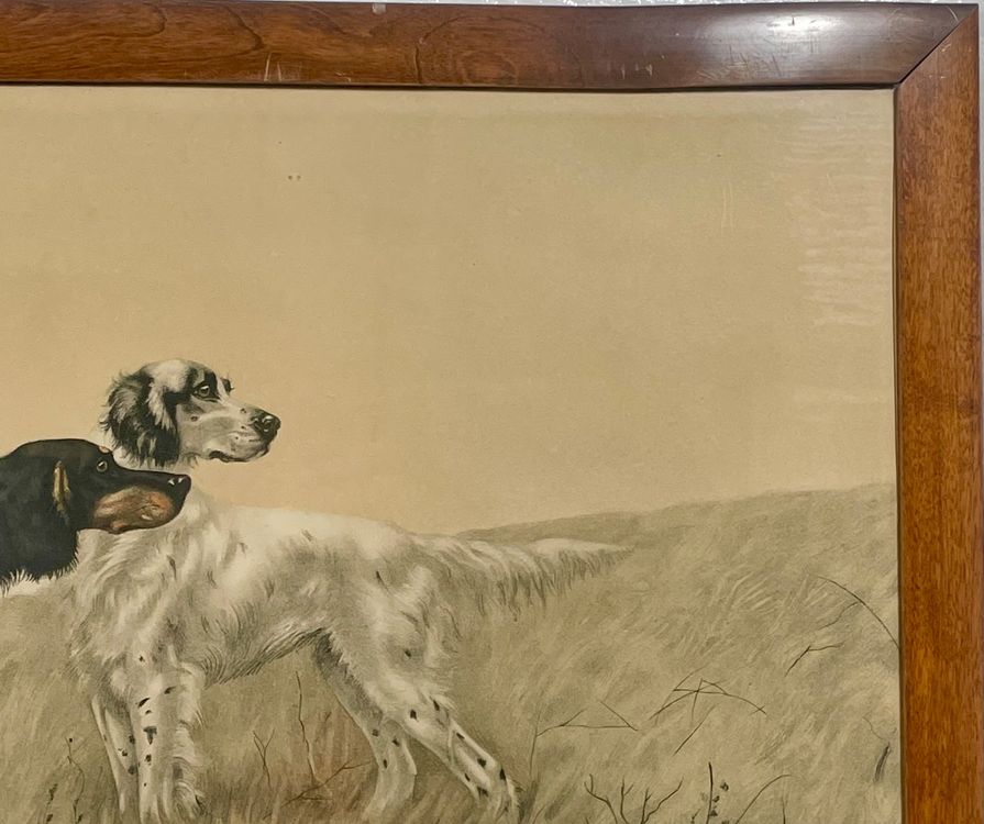 LÉON DANCHIN (1887-1938) Grosse 2 Hunde Lithografie Signiert | Kaufen auf Ricardo