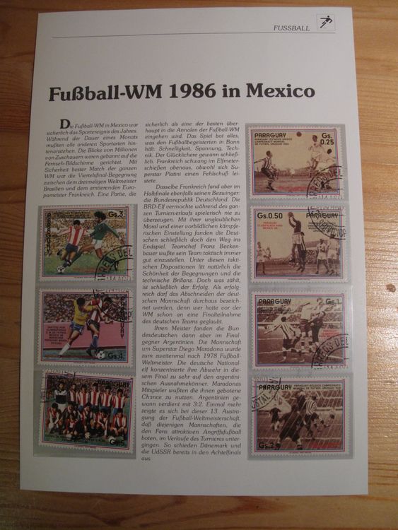 Fussball WM 1986 in Mexico (Gebraucht) in Wil SG für CHF 2 – mit ...