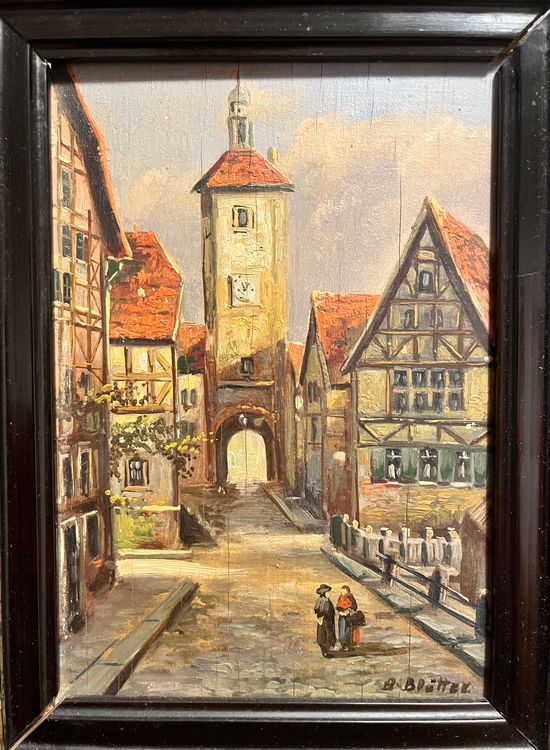 Bruno Blätter (1870-?) Antike Kirchen Ansicht Gemälde (Gebraucht) in ...