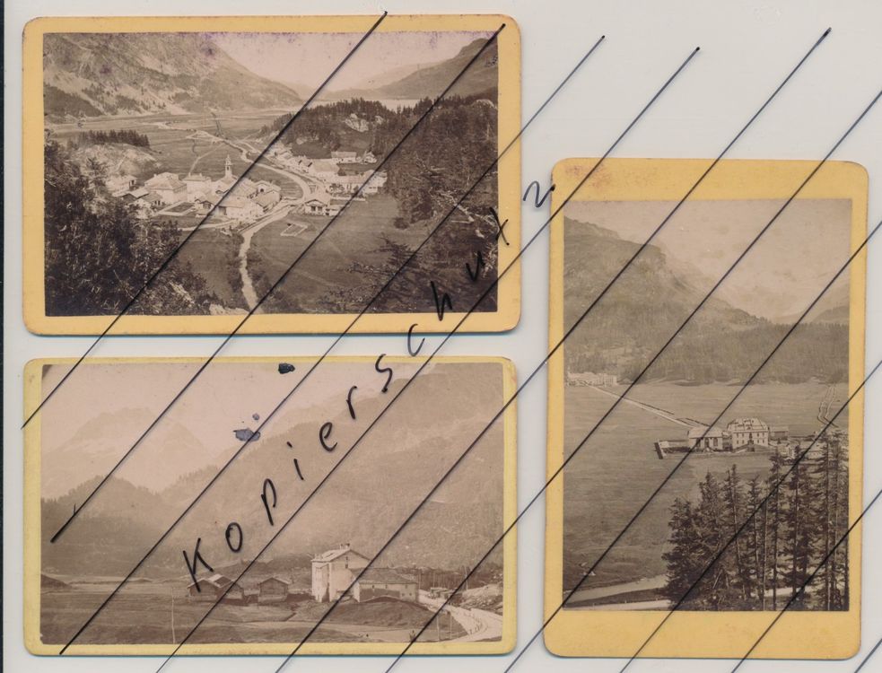 3 Photographien CDV Engadin Sils Maria Maloja Pass um 1880 | Kaufen auf ...