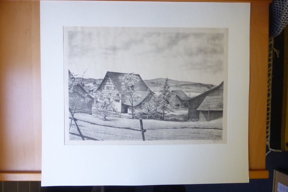 Eugen Zeller (1889 - 1974) - " Am Lützelsee " Lithografie (Neu (gemäss Beschreibung)) in ...